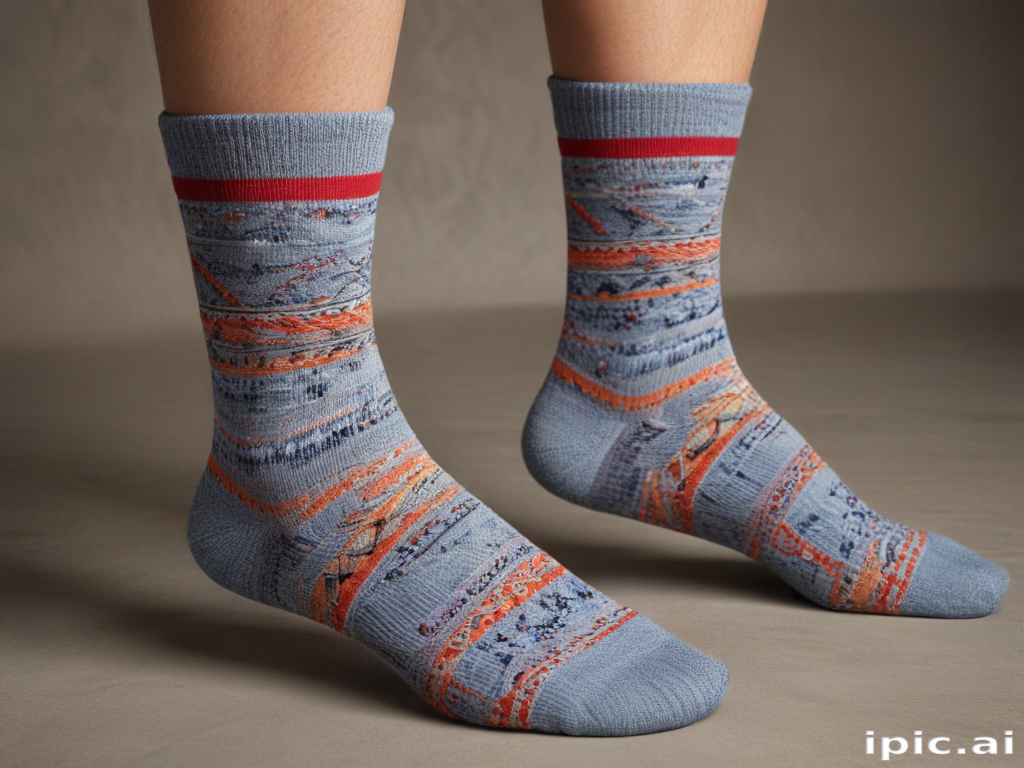 Colorful and Stylish Blue Socks with Unique Patterns for Everyday Fashion