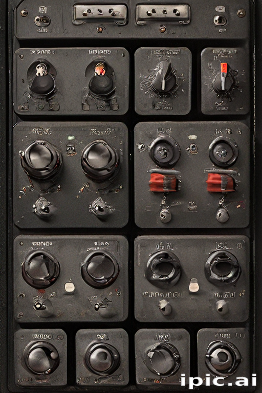 Vintage Control Panel Featuring Various Knobs and Switches for Operation
