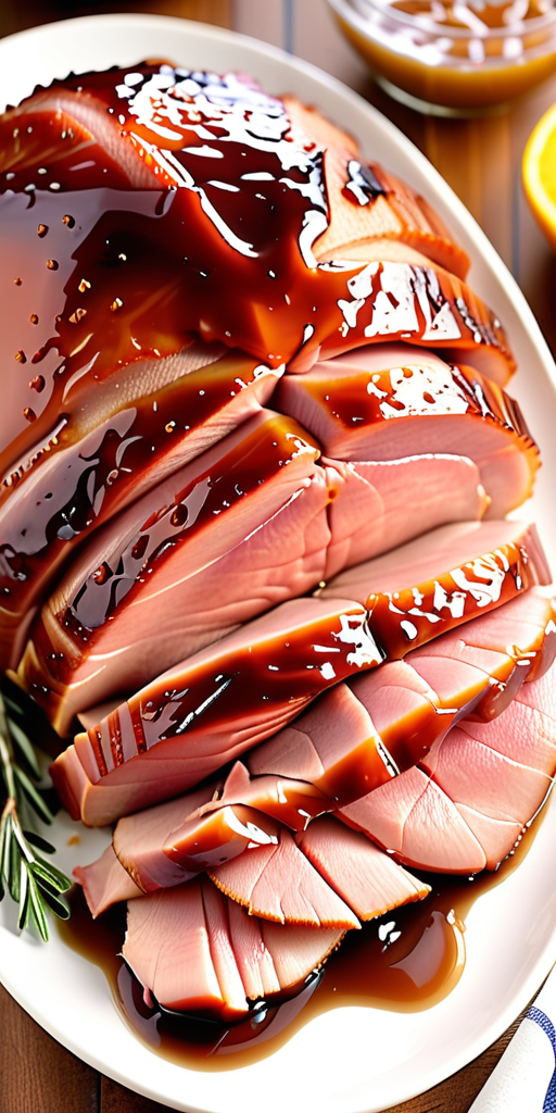 A Deliciously Cooked Ham with a Glorious Glaze and Juicy Center.