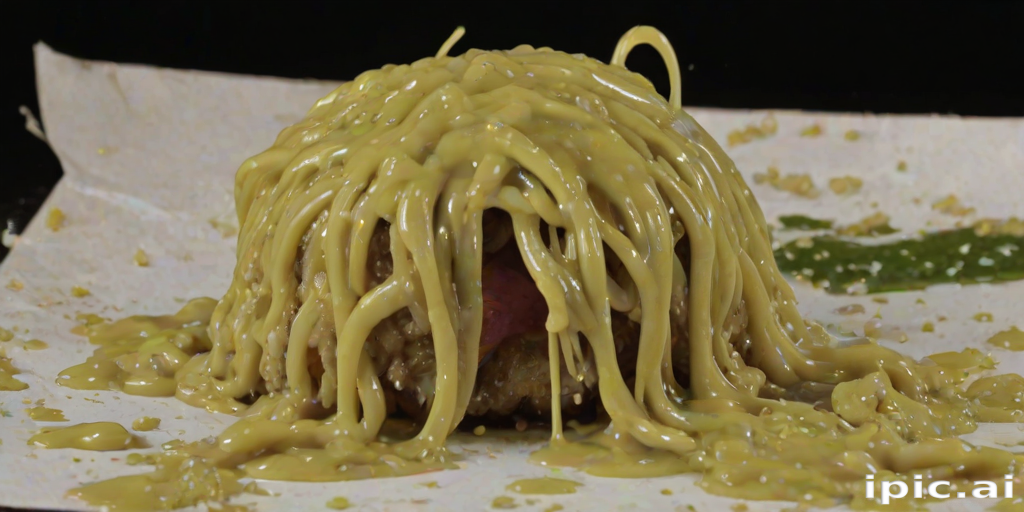 A Unique Culinary Creation: Overflowing Spaghetti Dish with Mysterious ...