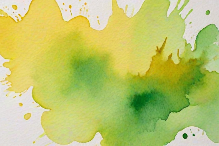 Vibrant Watercolor Splash of Yellow and Green Creating a Lively Atmosphere