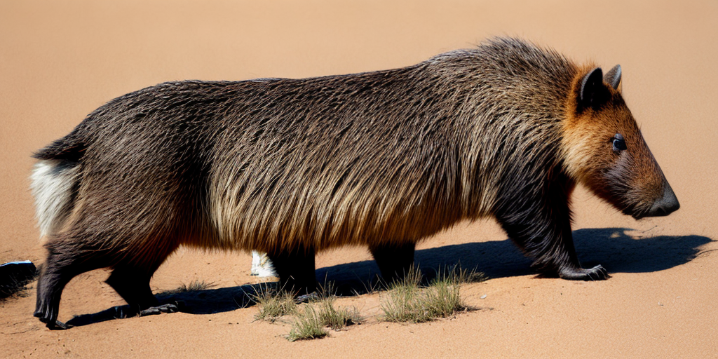 large capybara with a raccoon on its back