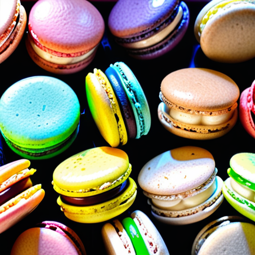 A Colorful Array of Pastel Macarons in a Delightful Pattern Display.