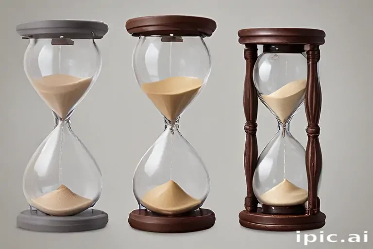 Three Distinct Hourglasses Displaying the Passage of Time in Elegance