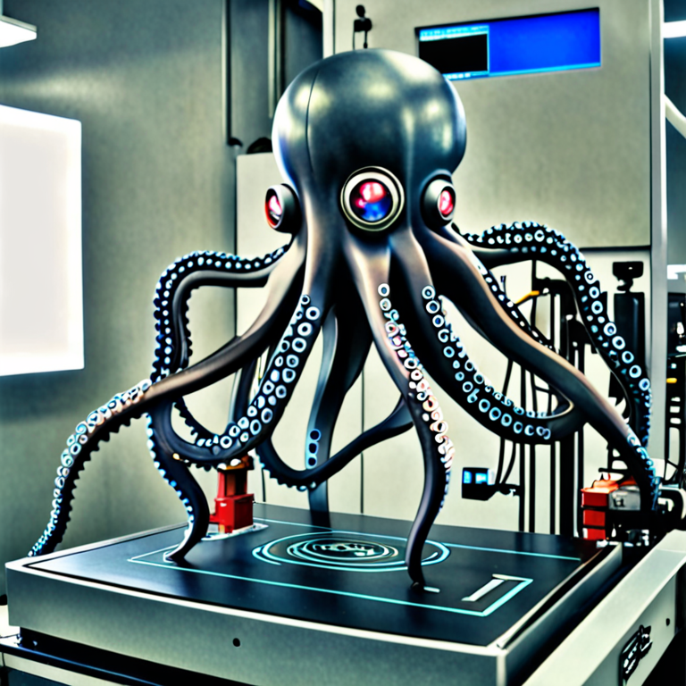 a octopus robot like operating a machine