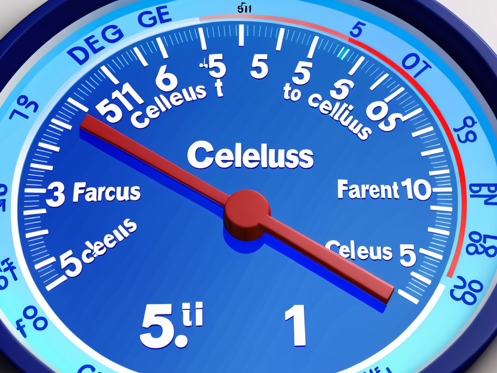 Colorful Temperature Gauge Displaying Degrees Celsius and Fahrenheit ...