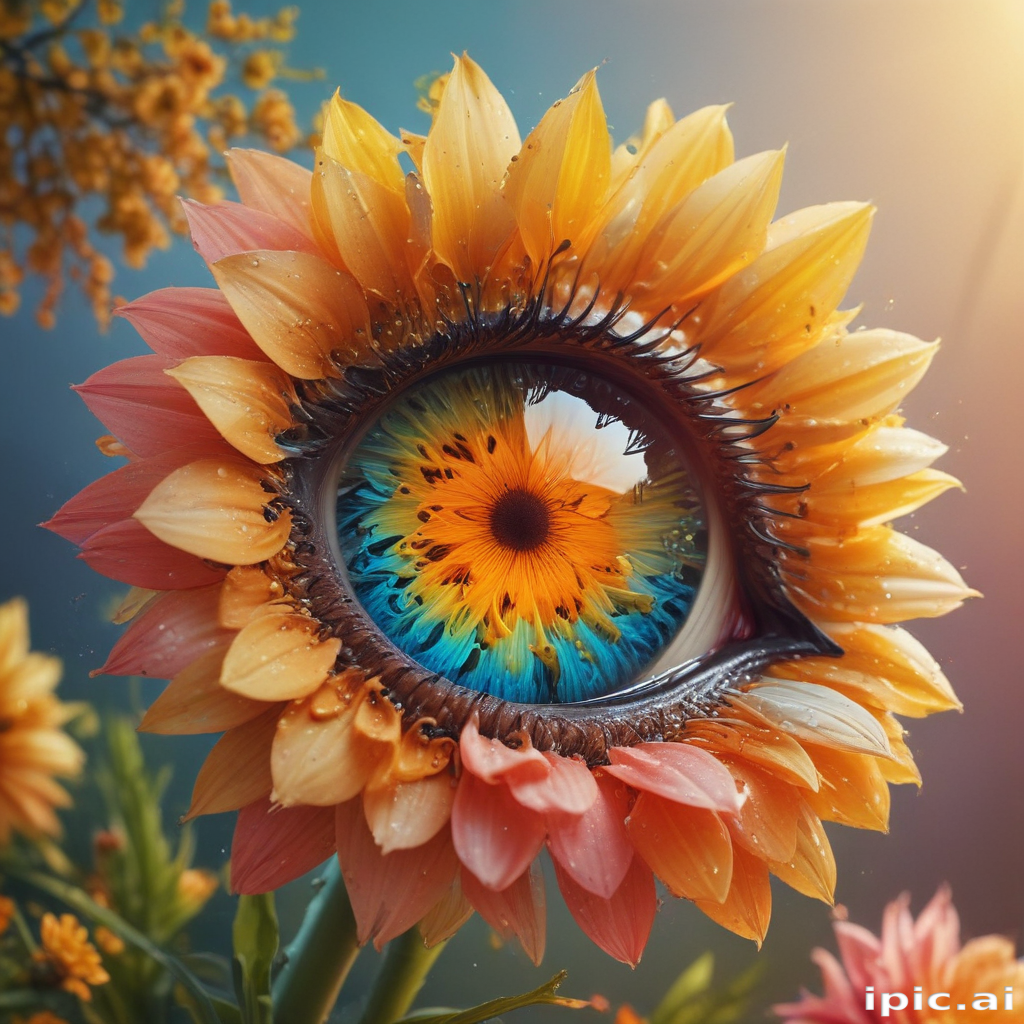 A Captivating Fusion of Nature's Beauty: A Sunflower with an Eye