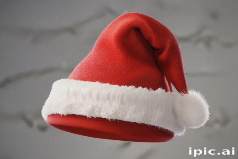 A Festive Red Christmas Hat with White Fur Trim and Pom-Pom.
