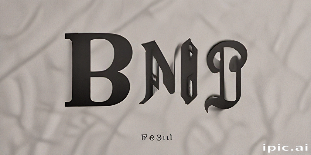 Stylized Typography Featuring the Letters B, N, and D in Shadow