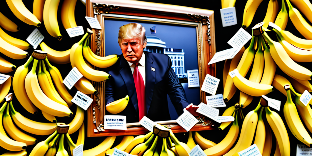 Donald Trump being chaed by a banana (Photorealistic)