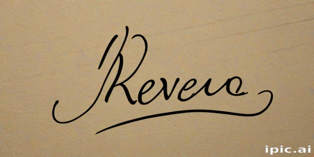 Elegant Handwritten Design Featuring the Word 'Revevo' in Stylish Script