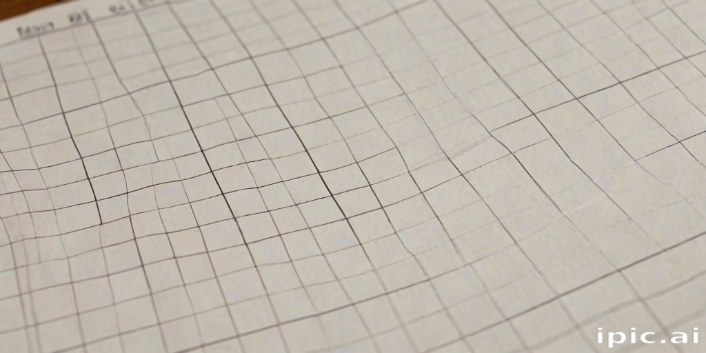 Close-Up View of a Blank Graph Paper with Grid Lines