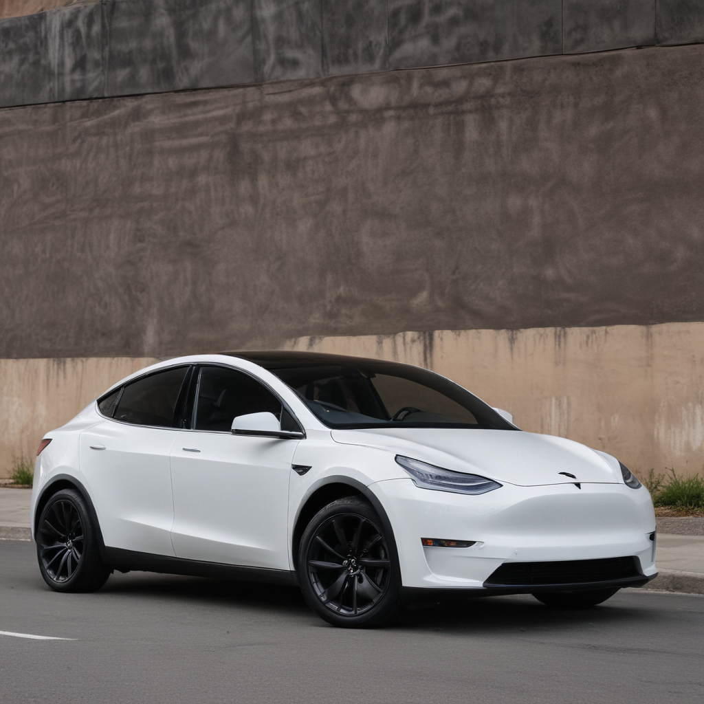 Cool Looking Tesla Model Y White Color