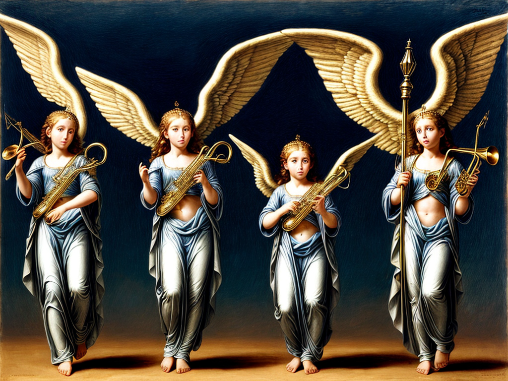 trumpets that the three angels are about to blow