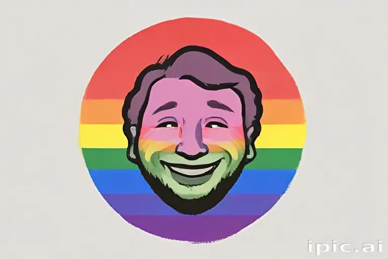Joyful Portrait Celebrating Pride with Vibrant Rainbow Colors and ...
