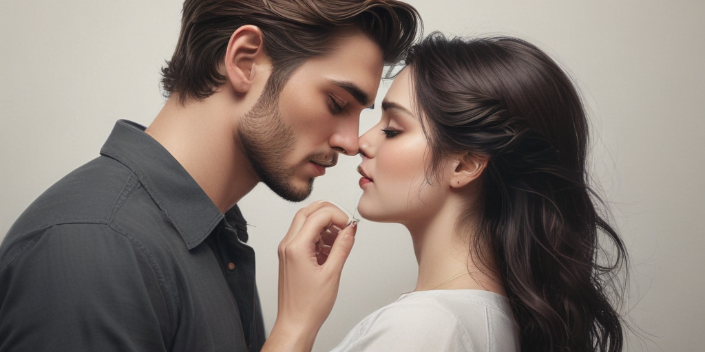 Intimate Moment Between a Couple Captured in Soft, Romantic Light