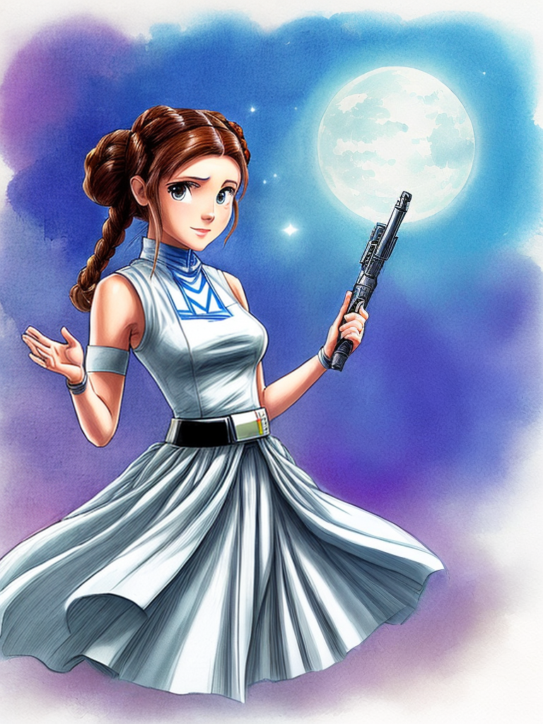 star wars princess leia hoth anime style