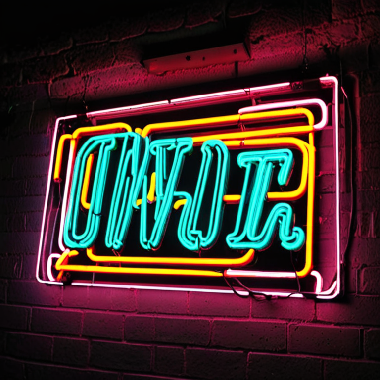 jintai is name on a neon sign surreal art