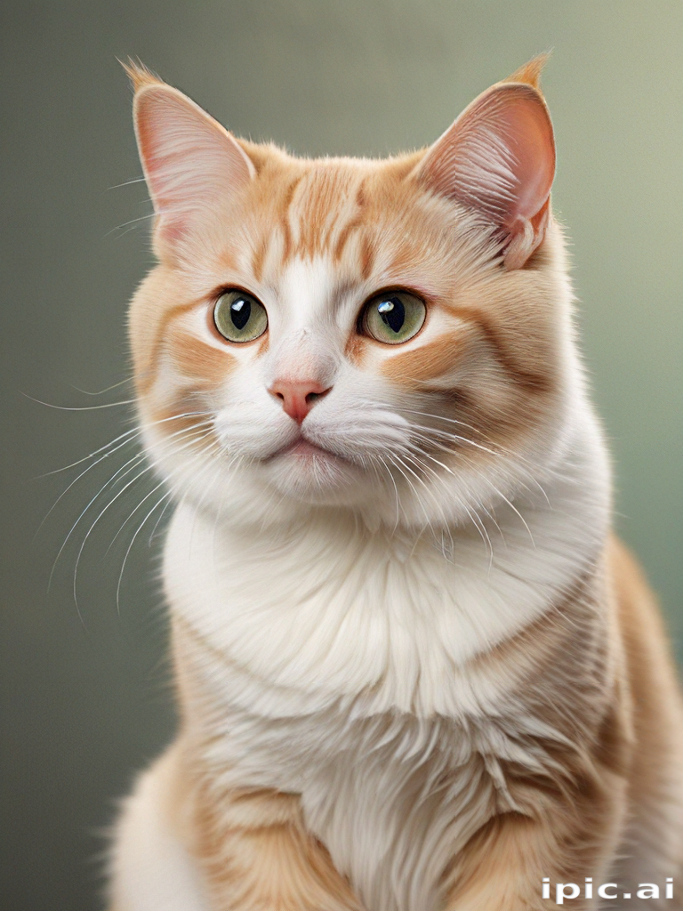 Charming Ginger Cat with Bright Green Eyes and Fluffy Fur