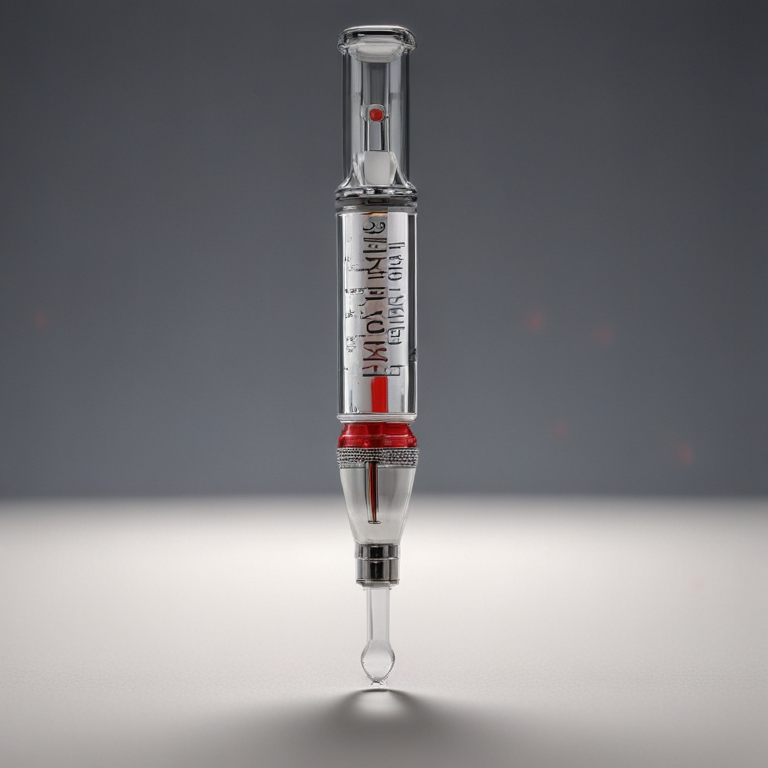 Precision Syringe with Clear Body and Red Liquid for Accurate Measurements