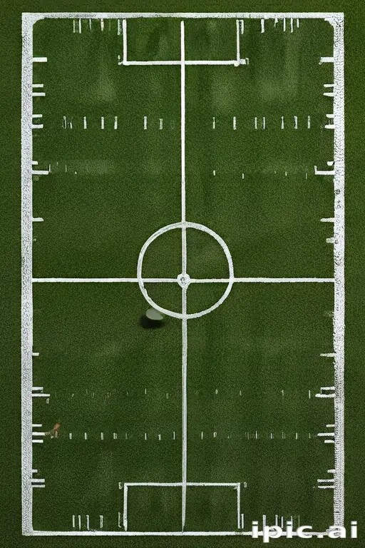 An Aerial View of a Well-Marked Soccer Field Ready for Play.