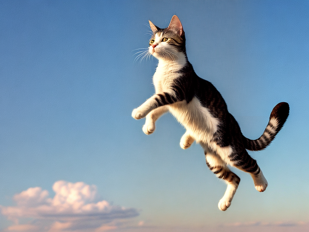 a cat flying