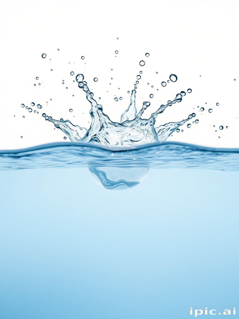 Captivating Splash of Water Creating Ripples and Bubbles Underneath Surface