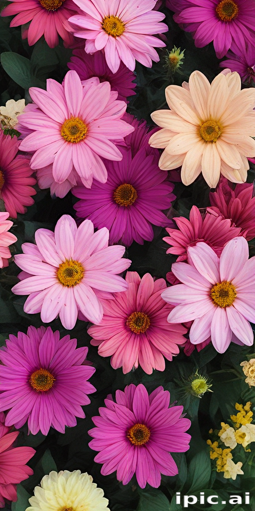 Vibrant Floral Arrangement Featuring Various Shades of Beautiful Flowers