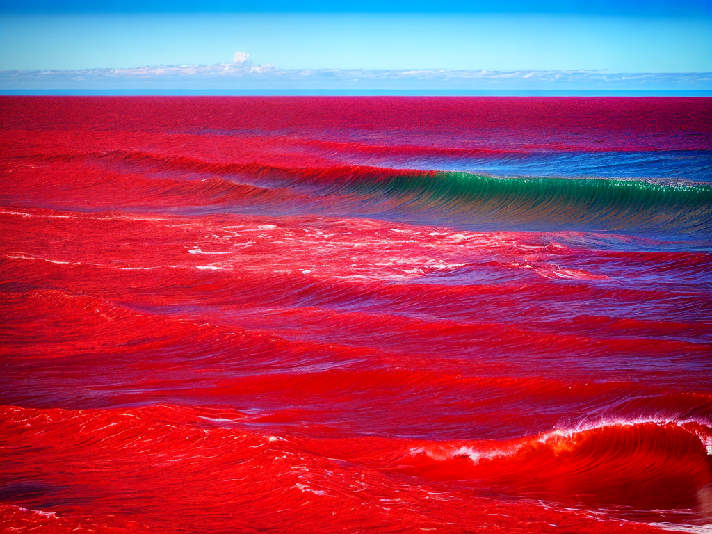 Bright red seas