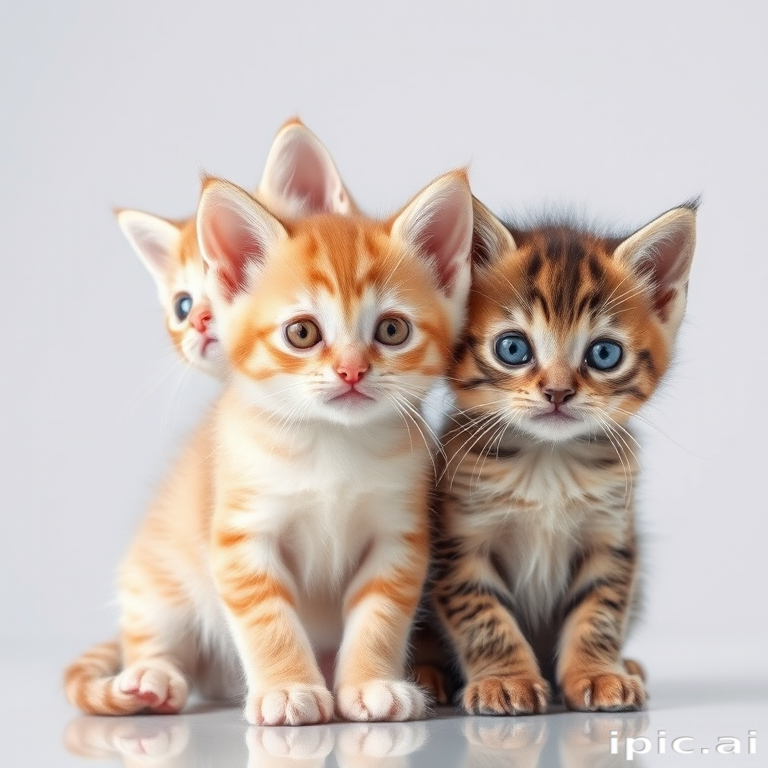 Three Adorable Kittens with Striking Patterns and Playful Expressions ...