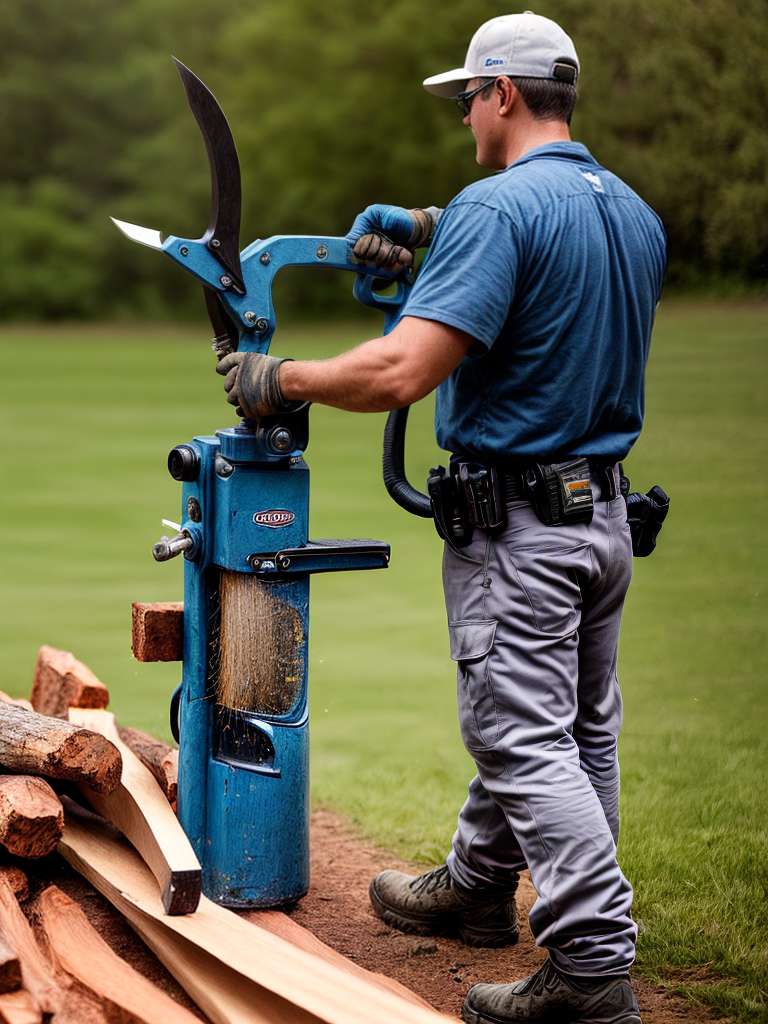 wood cutter with axe