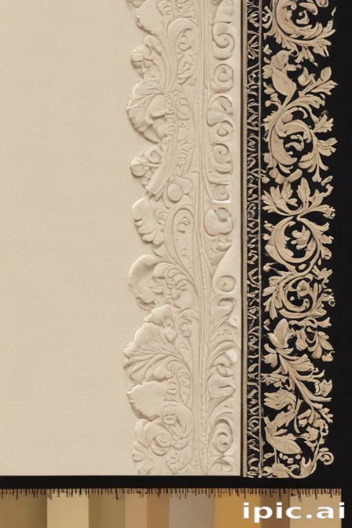 Elegant Textured Border Design Featuring Intricate Floral Patterns and ...