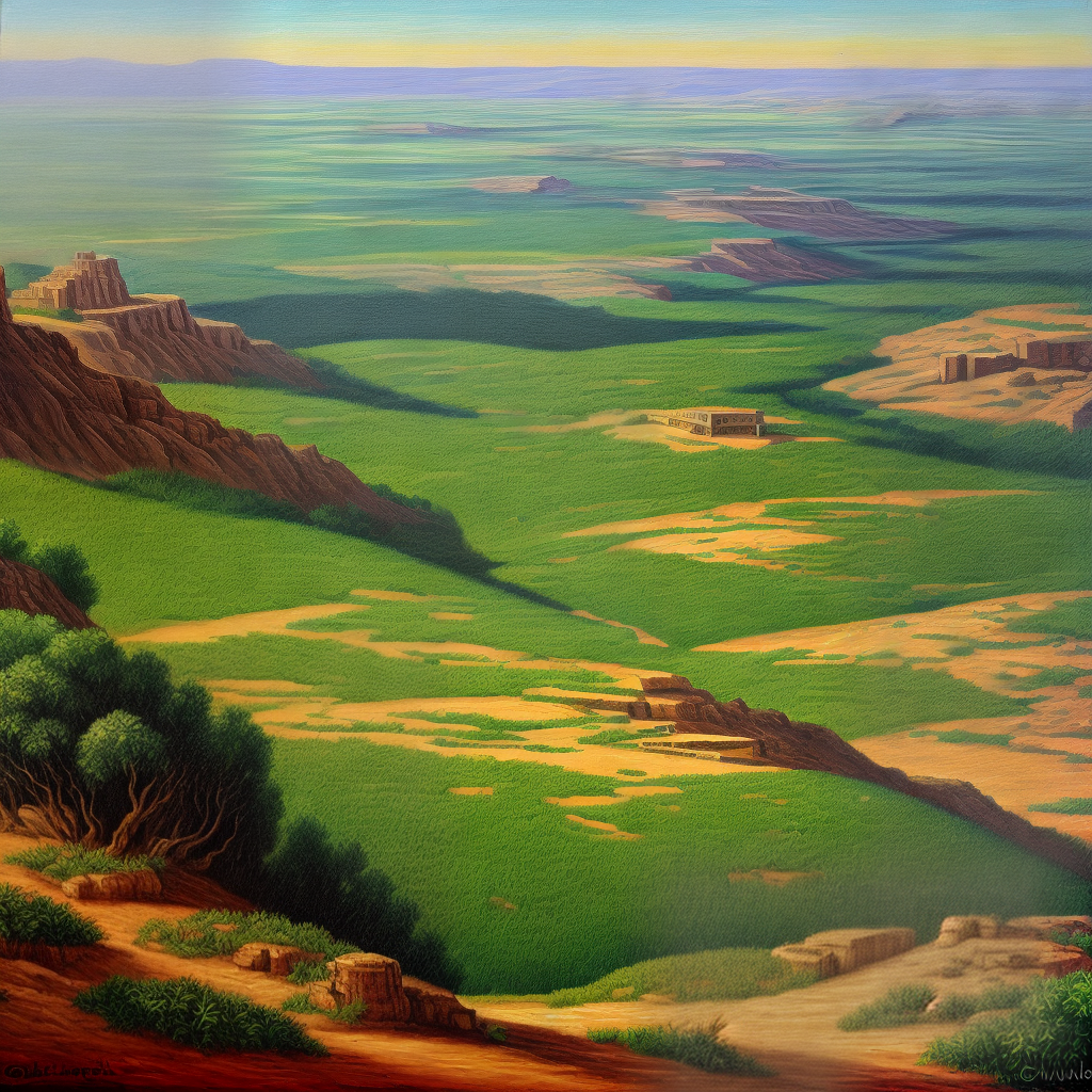 oil painting of Land of Ur of the Chaldeans from bible