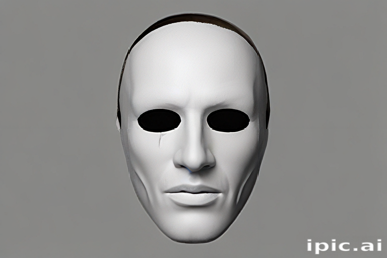 Realistic White Mask with Hollow Eyes and Expressionless Features ...