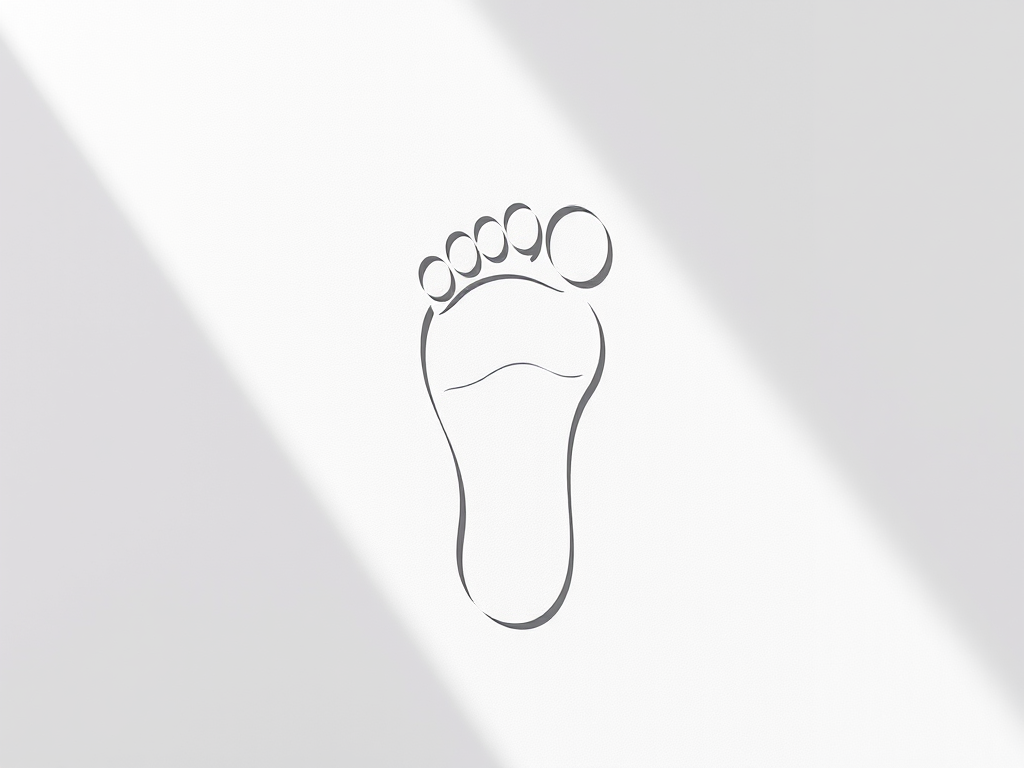 Minimalistic Footprint Design on a Light Background with Subtle Shadows