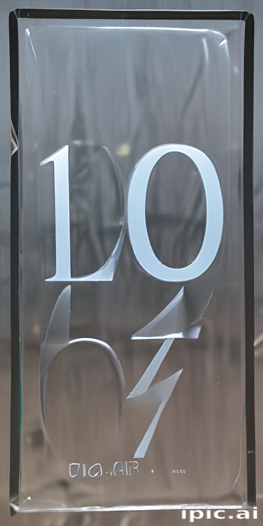 Elegant Crystal Block Featuring the Number 10 in Stylish Design
