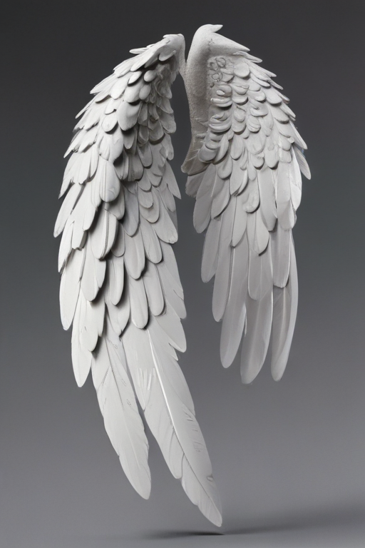 Elegant White Wings Sculpture Representing Freedom and Graceful ...