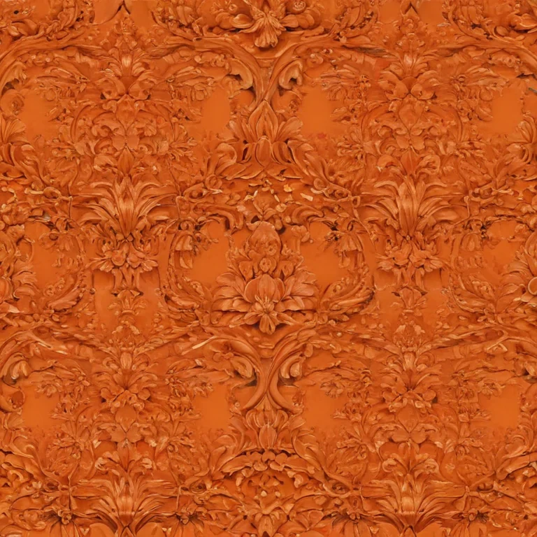 Intricate Floral Patterns in Warm Orange Tones for Elegant Interiors.