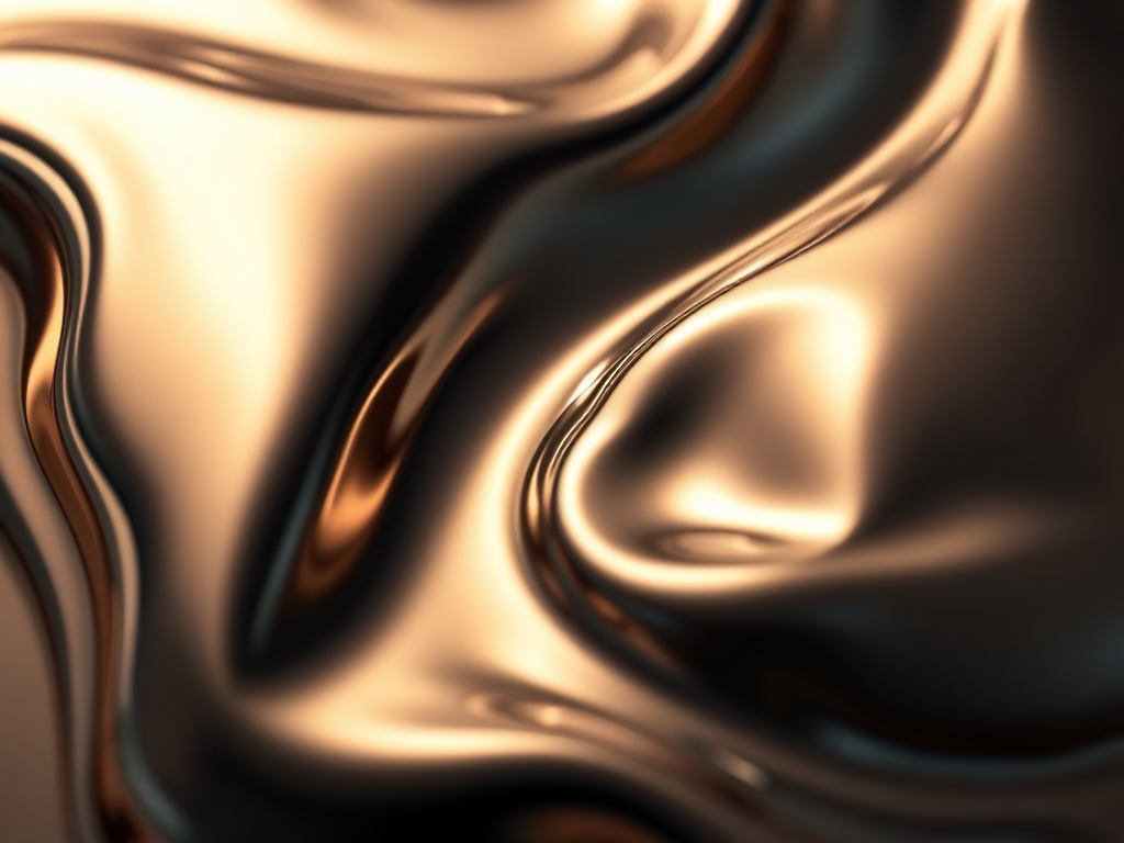 Fluid Metallic Waves Creating a Visually Striking Abstract Art Design