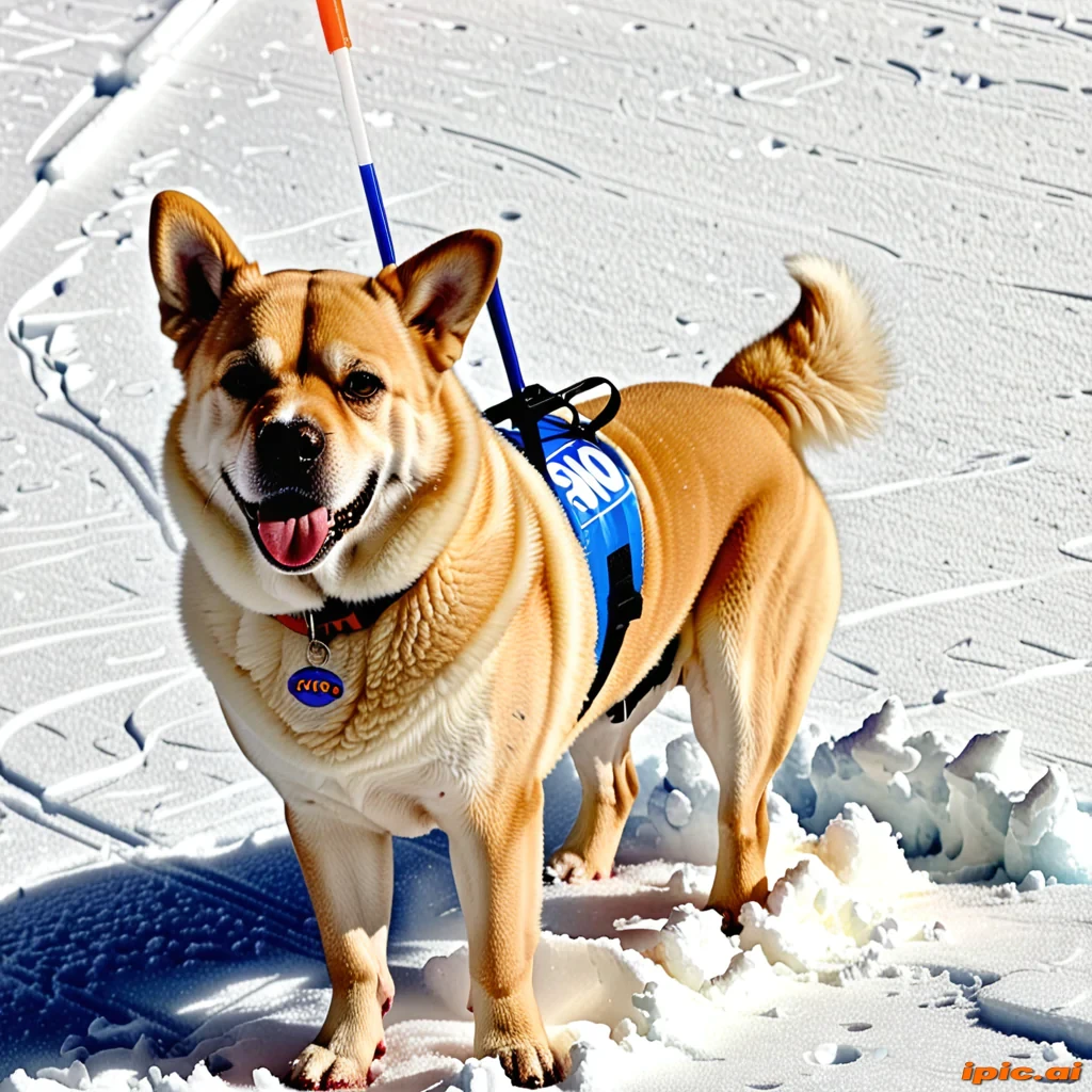 Happy Dog Enjoying a Day of Fun in the Snowy Outdoors
