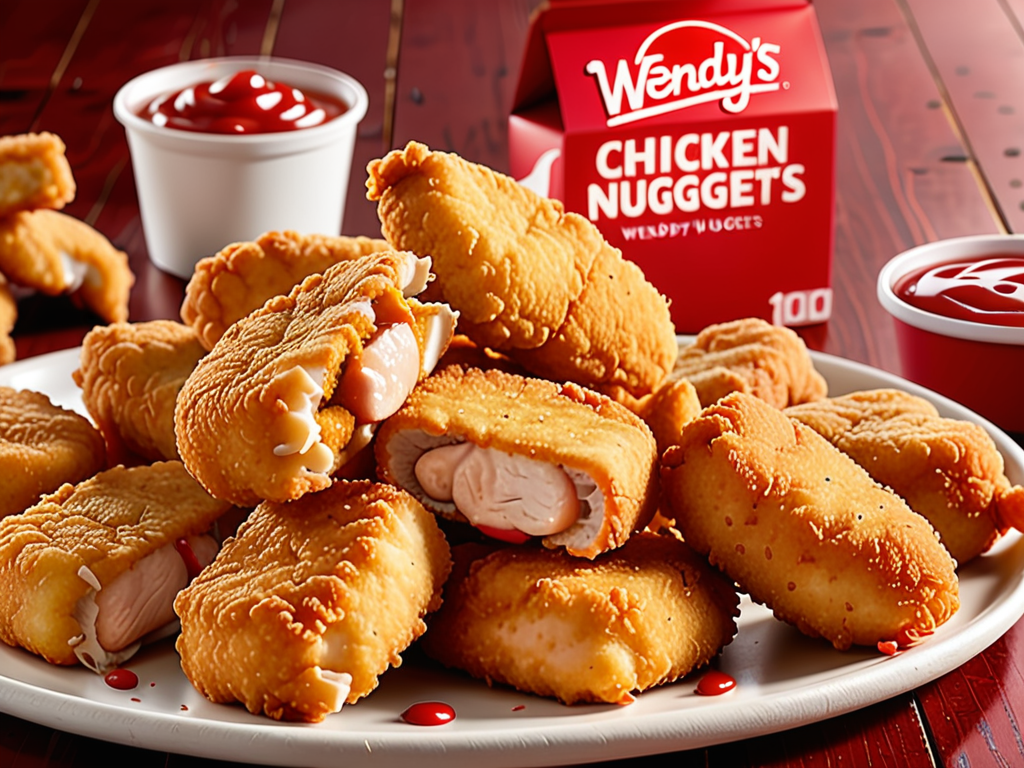 Delicious Plate of Wendy's Chicken Nuggets Served with Tasty Dipping Sauces