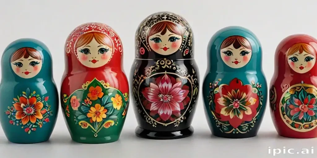 Colorful Traditional Russian Matryoshka Dolls Displayed in a Charming ...