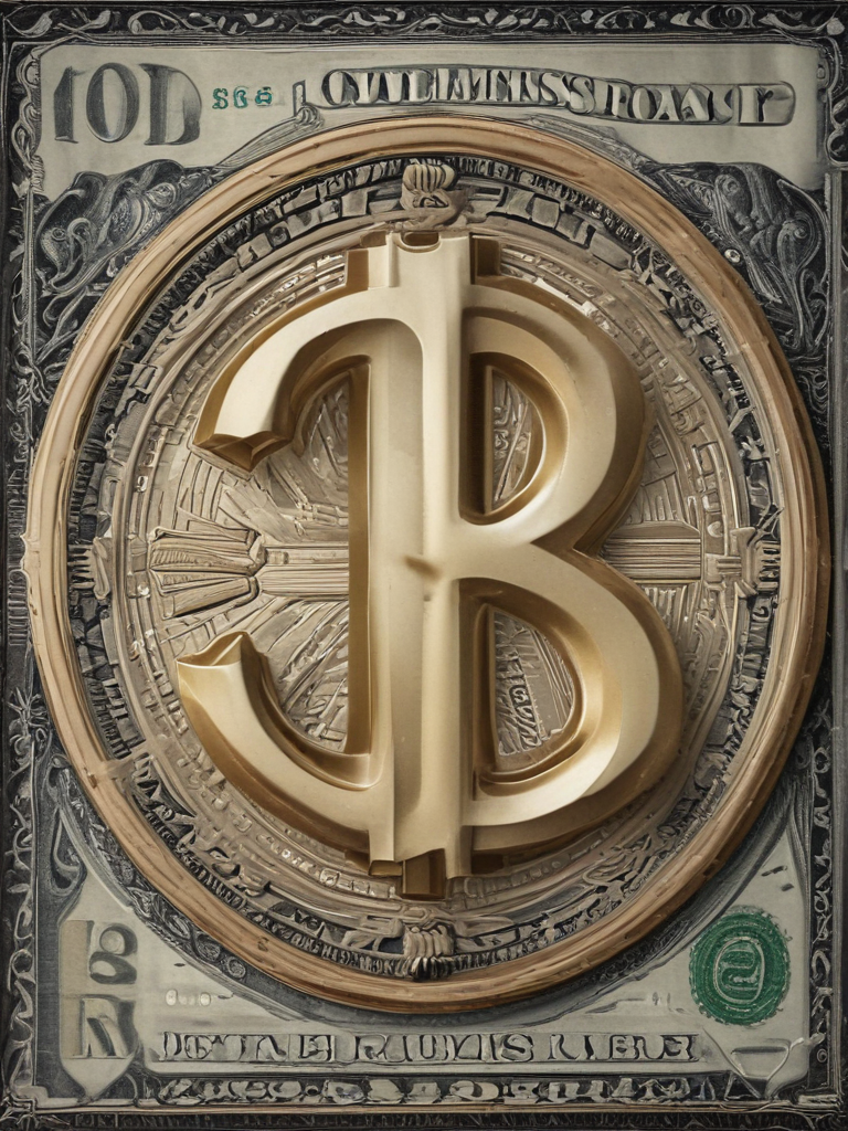 Creative Currency Design Featuring a Bold Golden Bitcoin Symbol on a ...