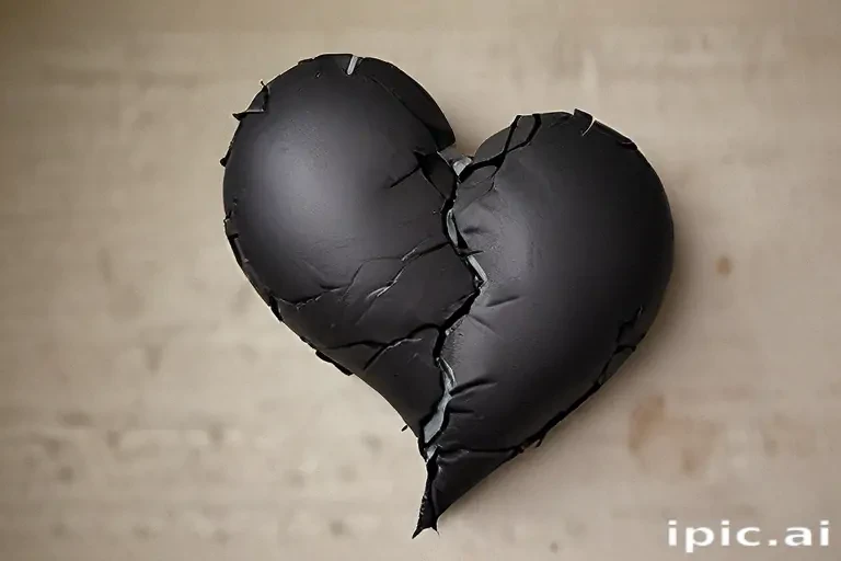 Shattered Heart Symbolizing Pain and Resilience in Love and Life