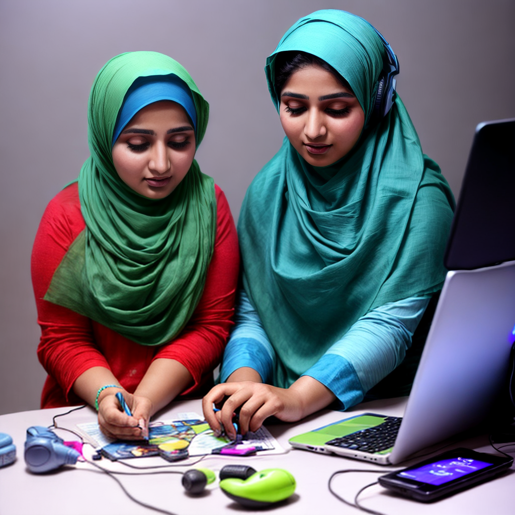 Hijabi Chubby Pakistani Women "Saima Khan Mujra" on computer playing ...