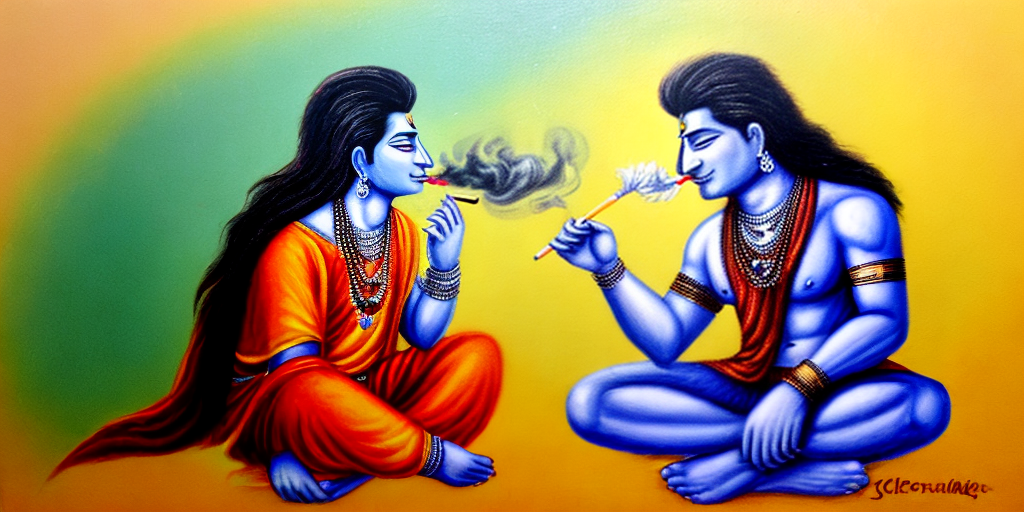 lord shiva smoking