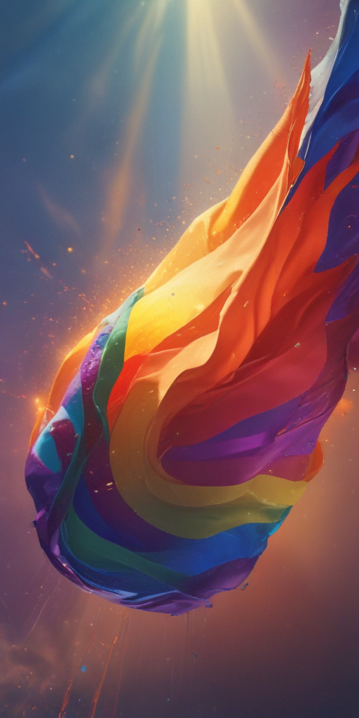 Vibrant Rainbow Flag Waves in a Colorful Celebration of Diversity