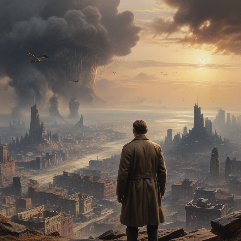 churchill & hitler landscapes paintings on blade runner style at ...