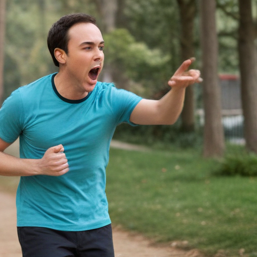 Sheldon from the Big Bang Theory, screaming whilst running away from ...