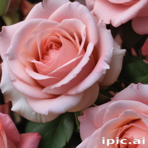 Delicate Pink Roses Blooming Beautifully in a Lush Floral Arrangement